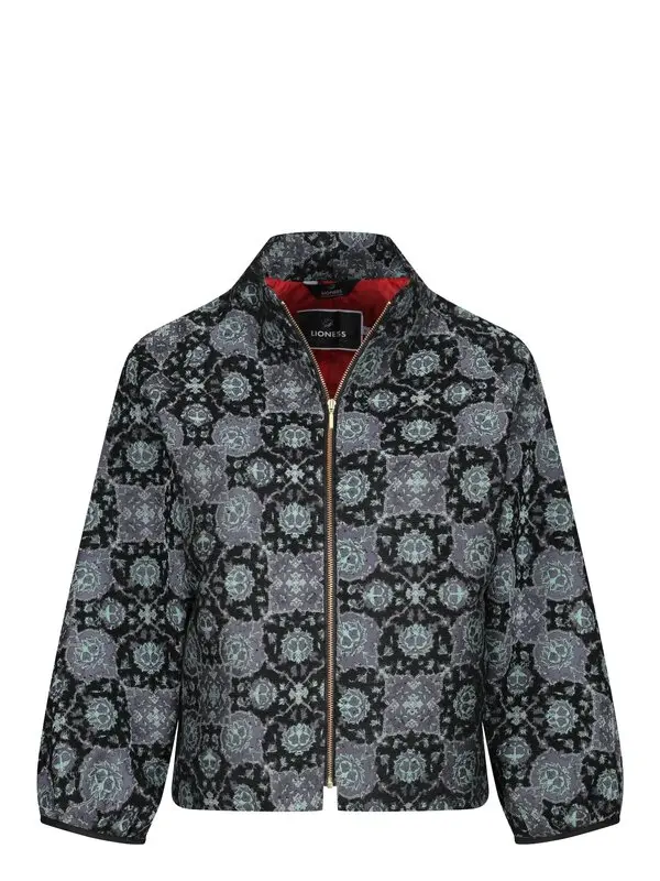 LIONESS BY TF Lioness Patterned Brocade Jacket - Green/black