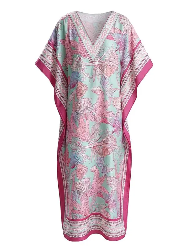 LOVEIST MAĞAZASI Silky Touch Abaya Kaftan - Purple/pink