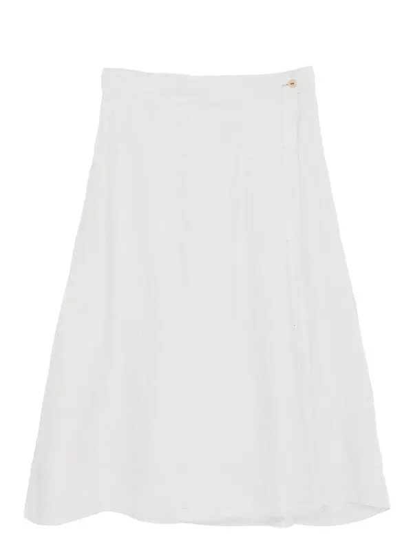 REISTOR Overlap Midi Cotton Skirt - White