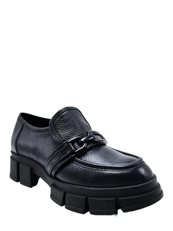 BEAUTIISOLES BY ROBYN SHREIBER Leather Oxford With Lug Sole - Black