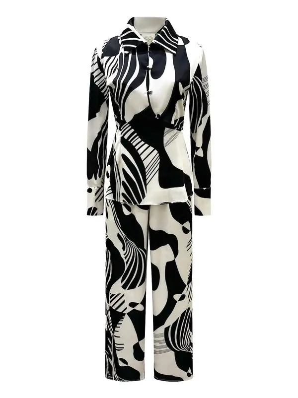 WHY MARY Margaux Pants Suit - Black/white