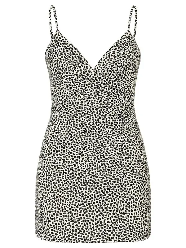 THE MOLC Printed Lenora Mini Dress - Black/white