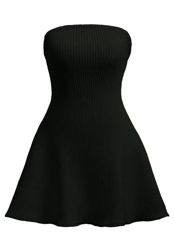 KARGEDE Knit Mini Dress With Crisscross Back - Black