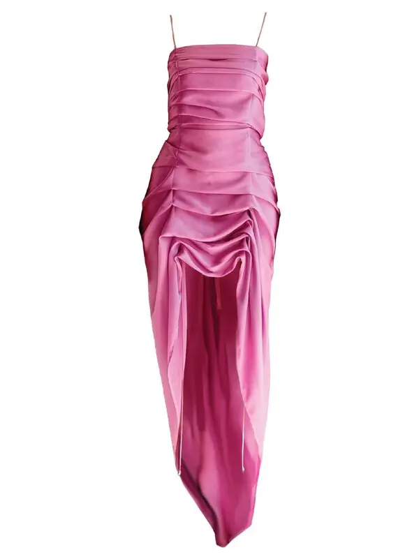 FORMULA S7 Silk Ruched Bungee Dress - Pink