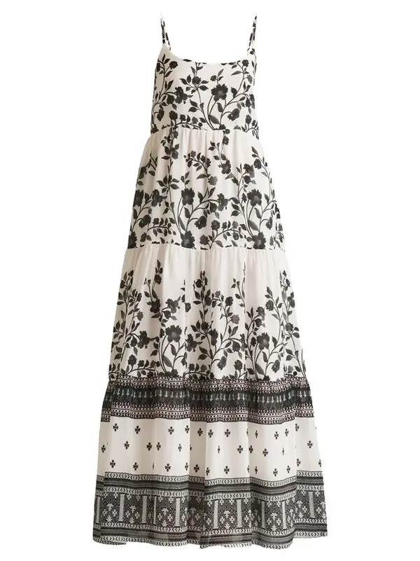 REISTOR Strappy Tiered Maxi Dress - Black