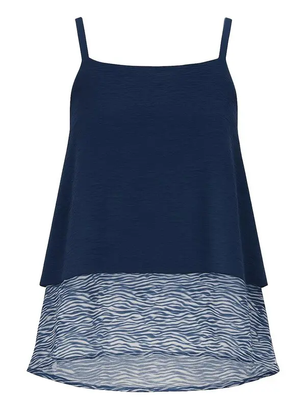 CONQUISTA Printed High-low Top - Blue