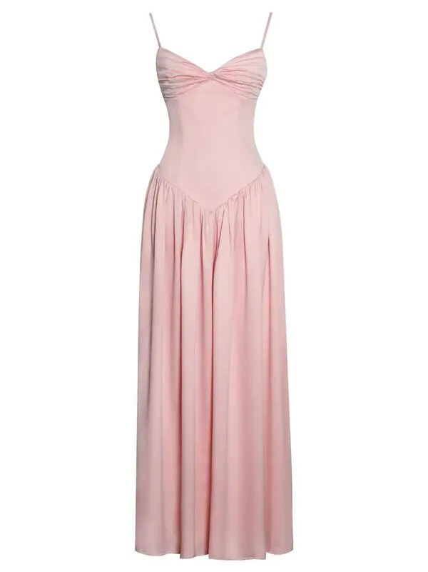 MISS CIRCLE NEW YORK Najwa Ruched Maxi Dress - Pink