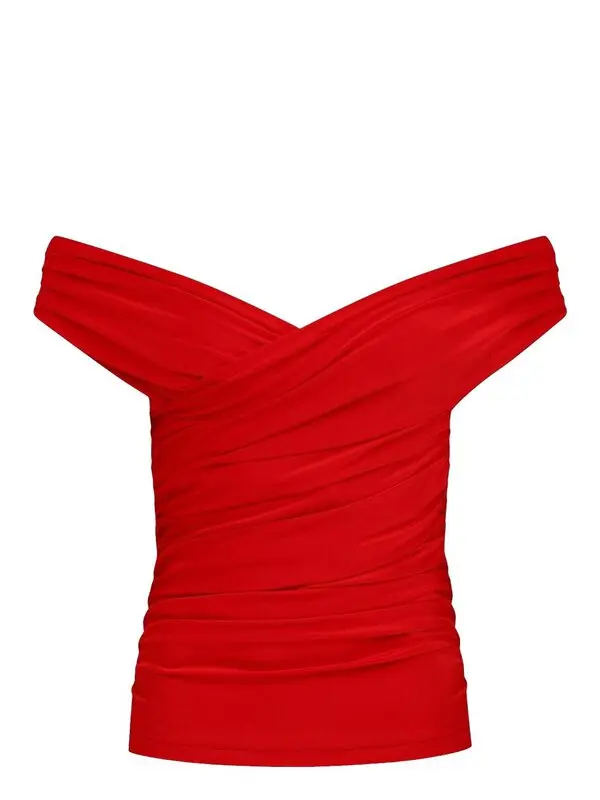 NAZLI CEREN Cheri Off-the-shoulder Blouse - Red