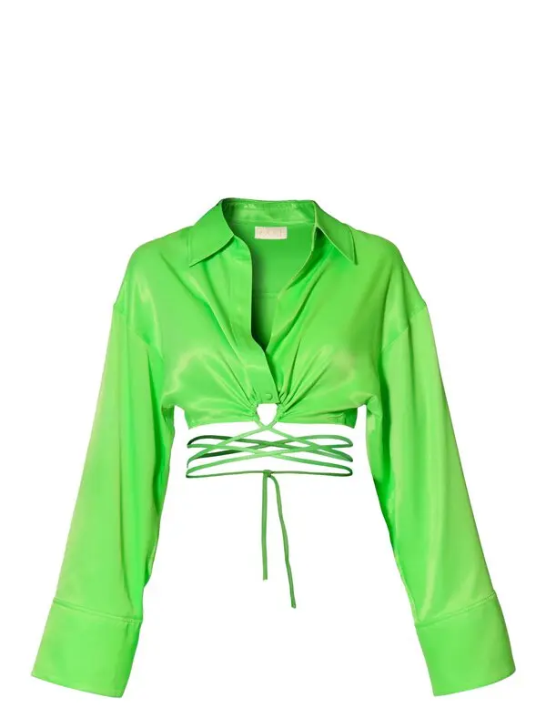 AGGI BY HALEWSKI Lauren Flash Blouse - Green