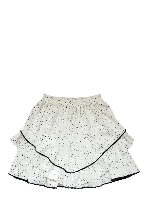 2KSTYLE Agua Polka Dot Ruffled Mini Skirt - White