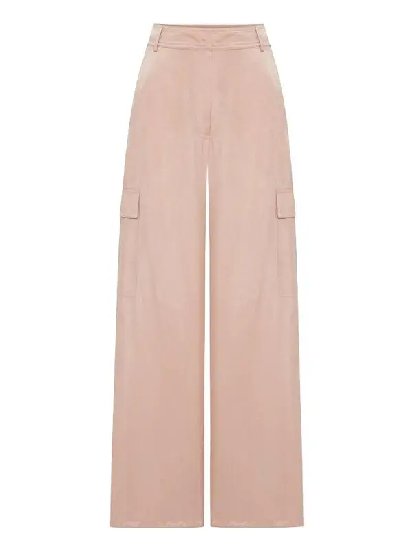 EXQUISE High Waist Cargo Trousers - Pink
