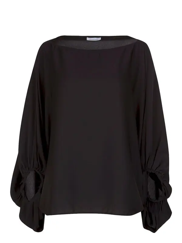 CAVANAGH BAKER Silk Georgette Scarf Blouse - Black