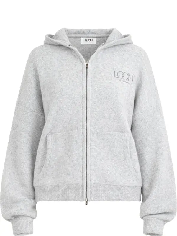 LOOM ARCHIVES Knit Zip Through Hoodie - Grey