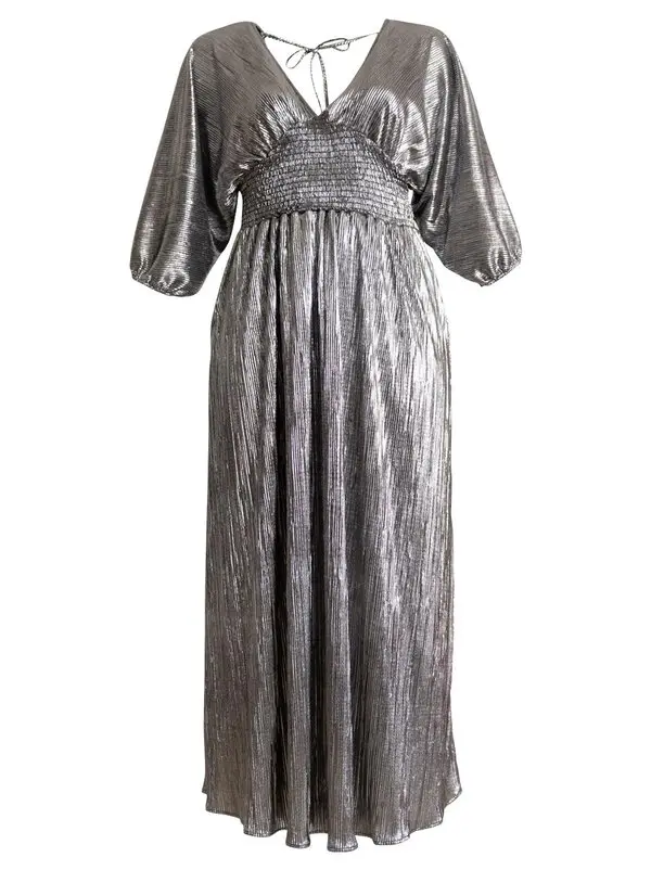 BYVINNIK Colla Voce Accordion Pleated Dress - Silver