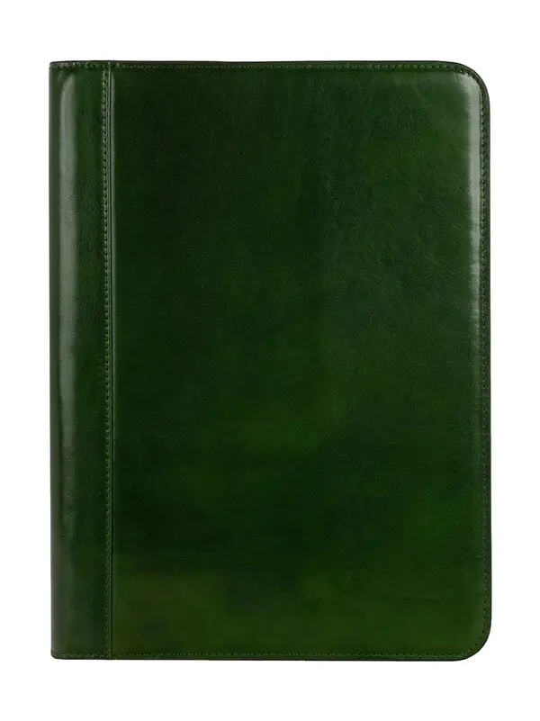 TIME RESISTANCE Full-grain Leather Documents Folder Organizer - Green