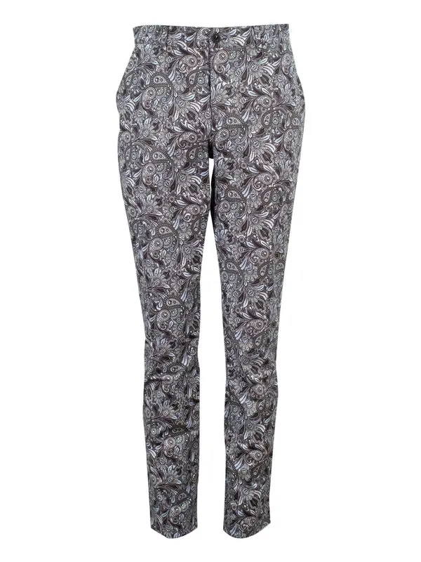 LORDS OF HARLECH Charles Skull Paisley Trousers - Black/grey