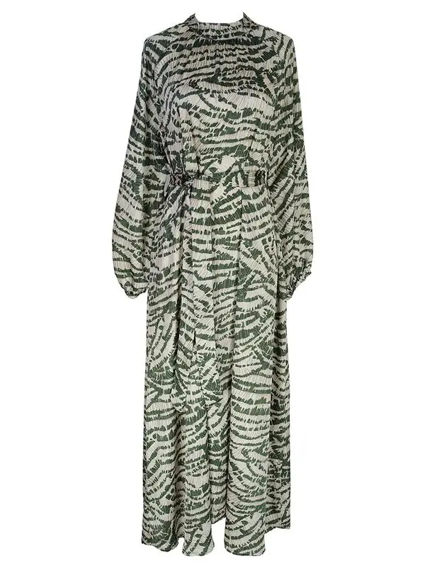 JENNAFER GRACE Printed Roper Maxi Dress - Green/white