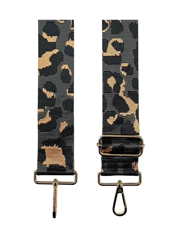APATCHY LONDON Leopard Print Bag Strap - Gray