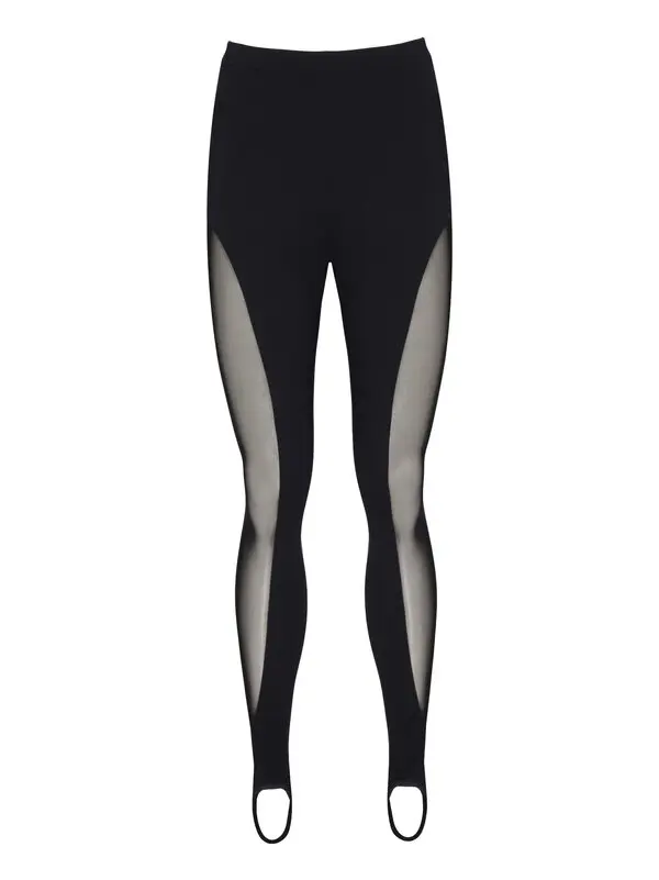 NO'DESIGN Sheer Detail Elastic Hem Navy Leggings - Blue