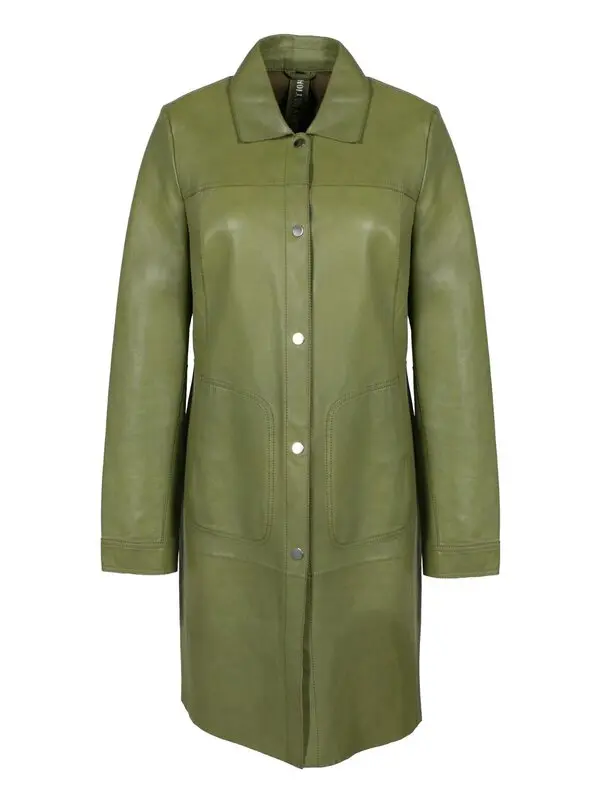 FREAKY NATION Unlined Leather Coat - Green