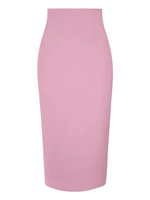 TIA DORRAINE High-waist Pencil Midi Skirt - Pink