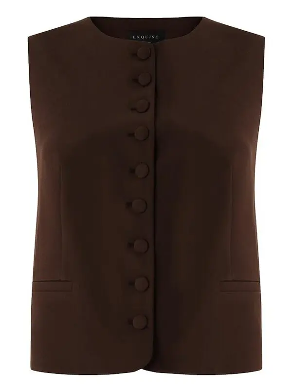 EXQUISE Elowyn Vest - Brown