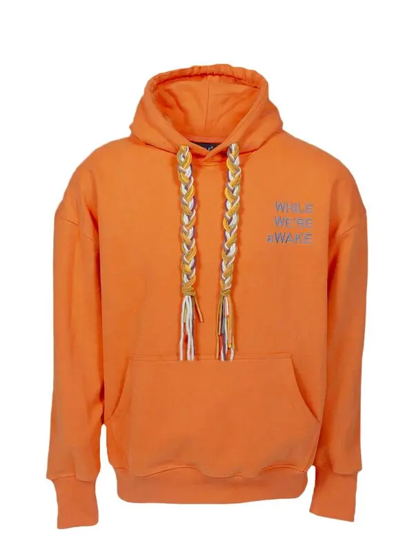 WHILE WE'RE AWAKE Braid On Braid Hoodie - Orange
