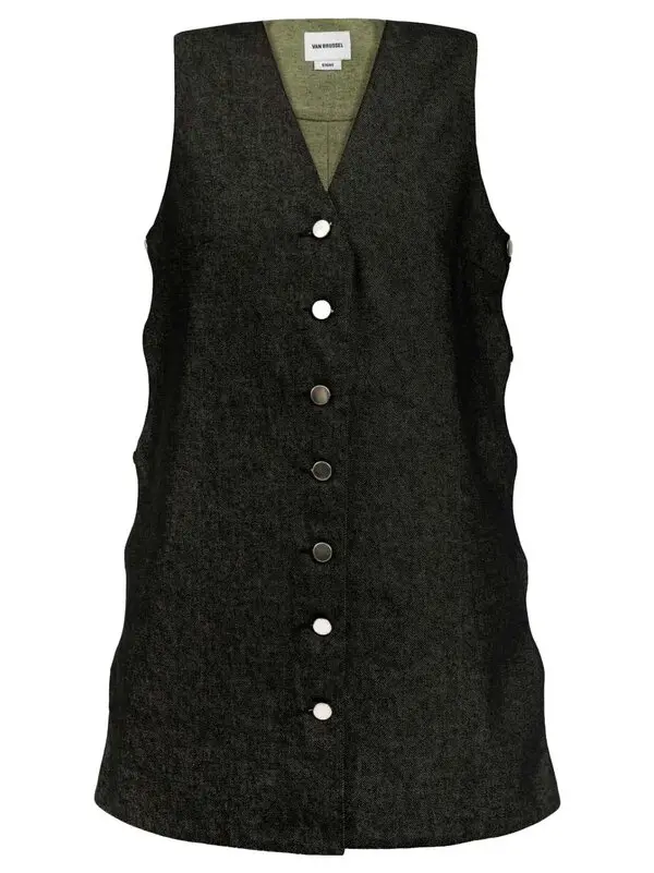 VAN BRUSSEL Bruno Vest Dress - Green/black