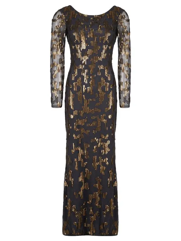 RAISHMA Alexa Embellished Gown - Black/grey