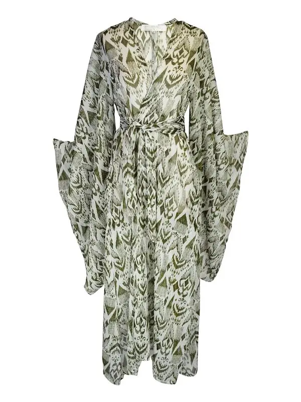 JENNAFER GRACE Shiri Printed Kimono - White