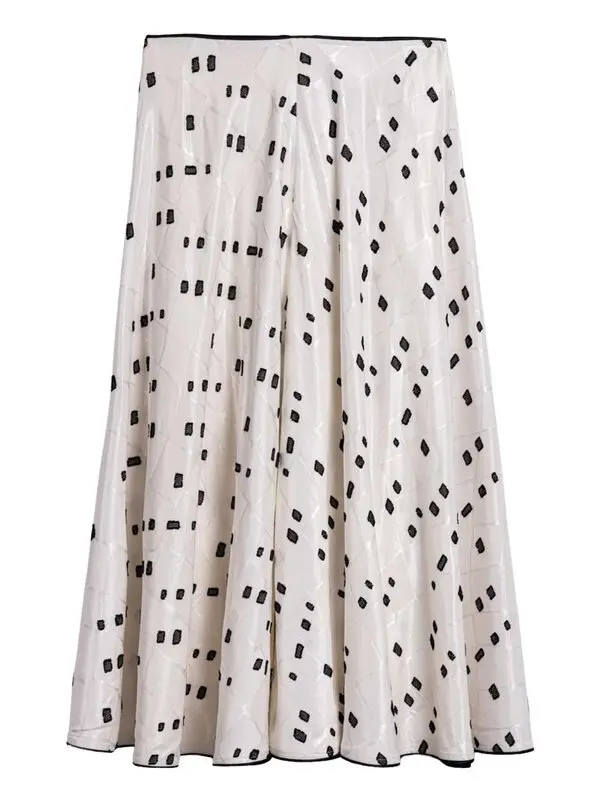 NOCTURNE Printed Midi Skirt - Black/white