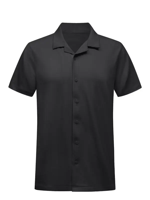 VUSTRA Jersey Knit Camp Shirt - Black