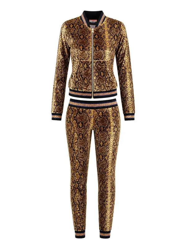 MAUI X LOLITA Velour Python Print Tracksuit - Brown/black/gold