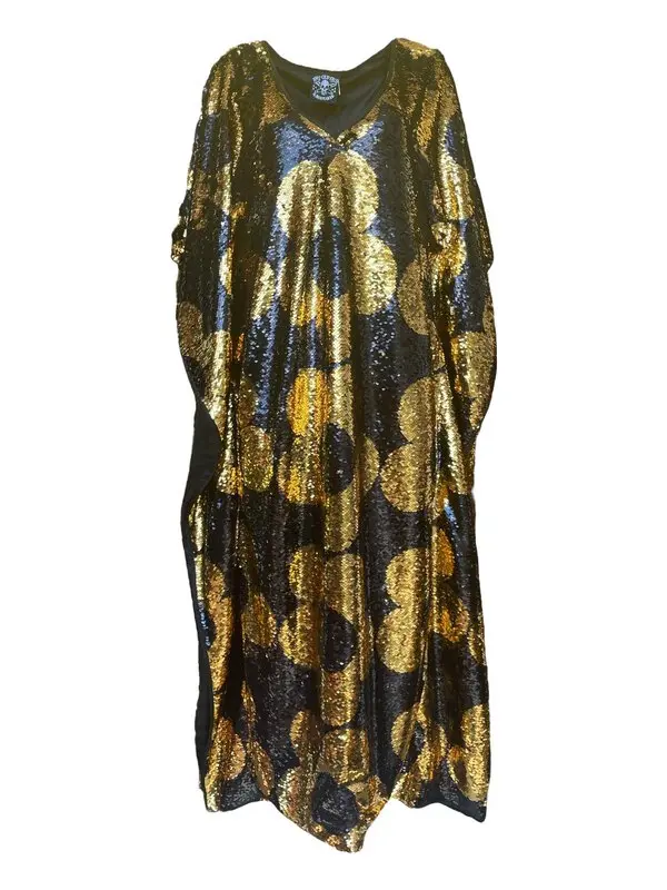 ANY OLD IRON Quant Sequin Kaftan - Gold/black