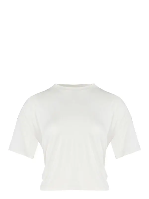 PCFG Crop Draped T-shirt - White