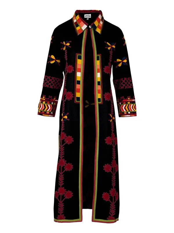 ANTRA DESIGNS Ebony Aztec Coat - Black