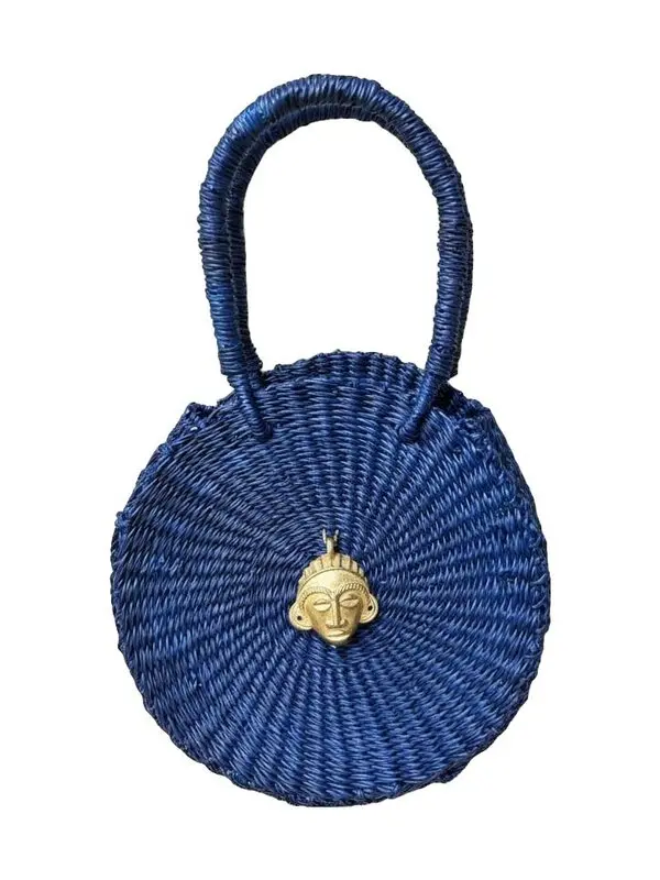 SOKONA Esengo Electric Mini Handwoven Round Bag - Blue