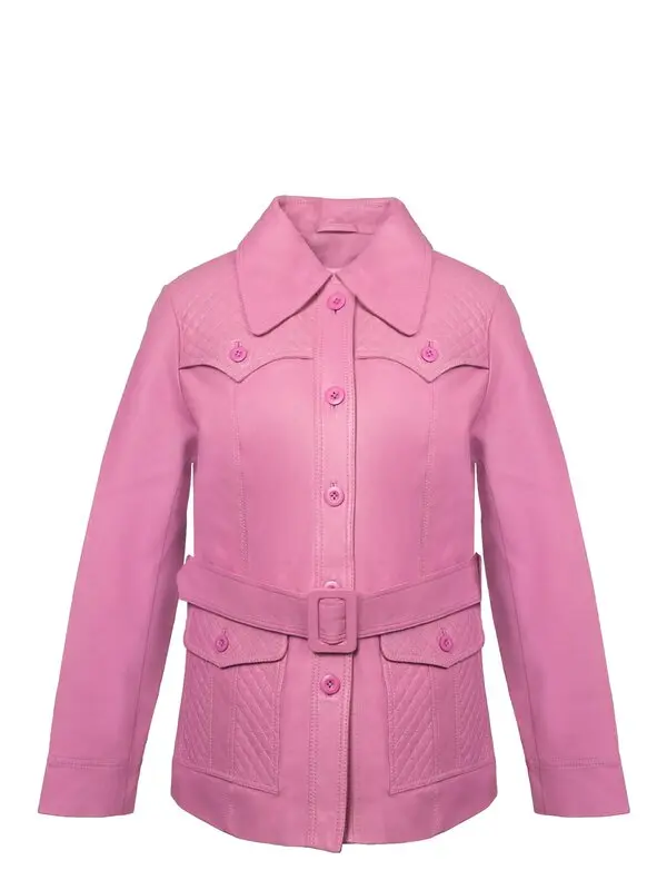 ZASTASTUDIO Leather Trench Jacket - Pink