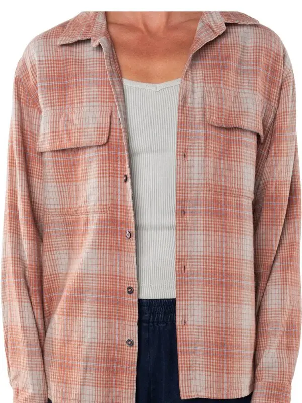 ARIKO Plaid Cotton Shirt - Blue/orange