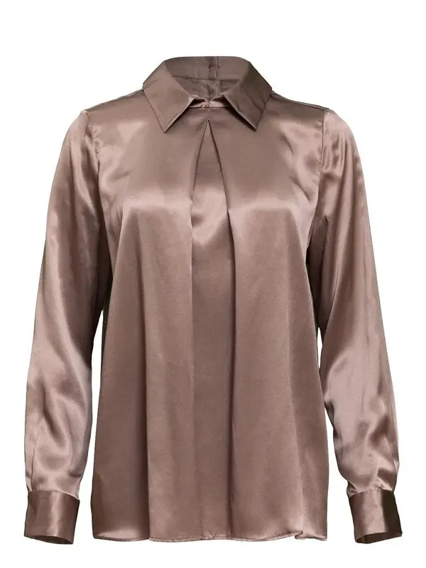 HELENE GALWAS Helga Silk Blouse - Brown