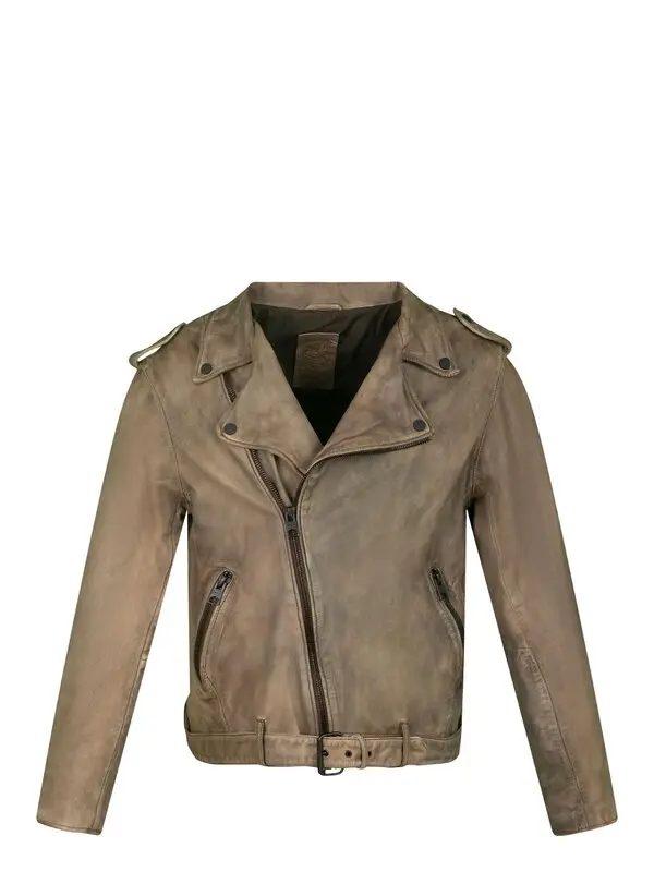 ZASTASTUDIO Storm Rider Leather Biker Jacket - Green