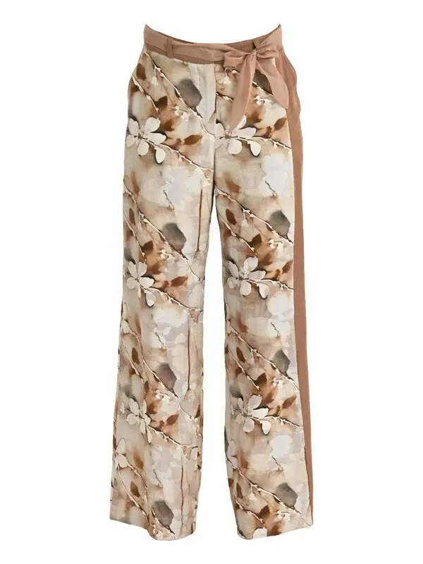 LALIPOP DESIGN Stylised Floral Print Relaxed Pants - Brown