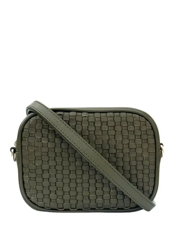 APATCHY LONDON Penelope Woven Leather Camera Bag - Green