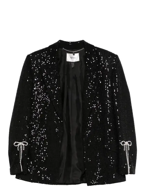 NISSA Sequin-embellished Blazer - Black