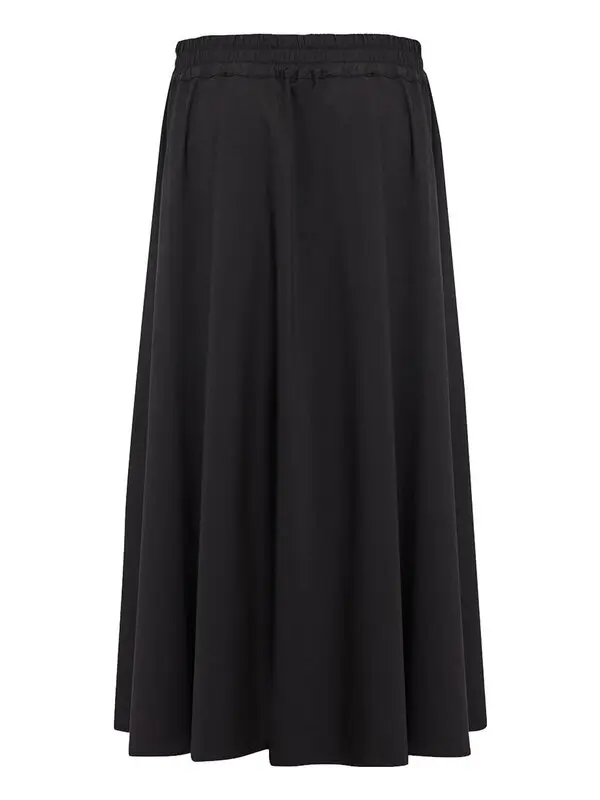 EXQUISE Pleated Midi Skirt With Pockets - Black