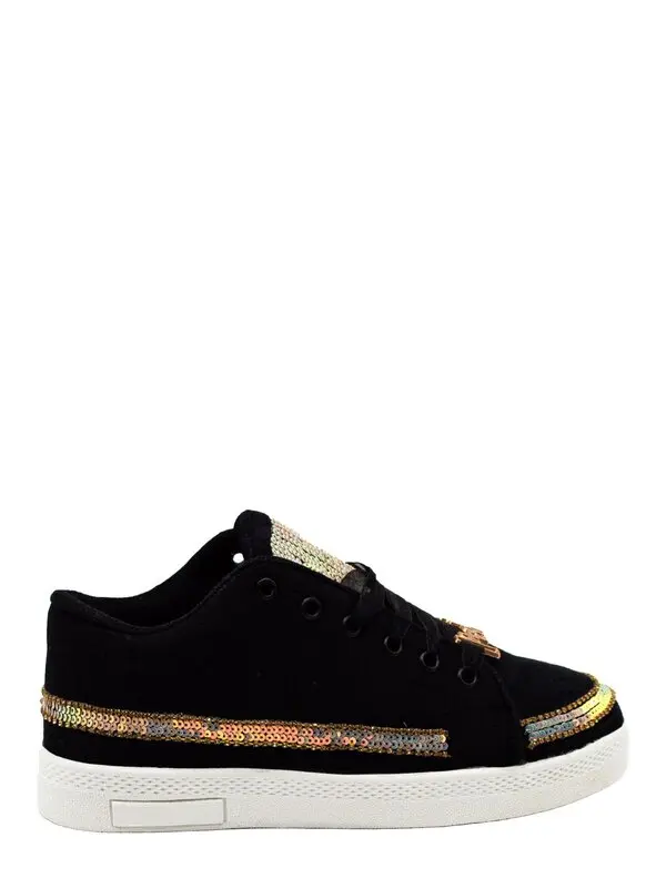 RETTROSE Rylee Luxury Embellished Sneakers - Black