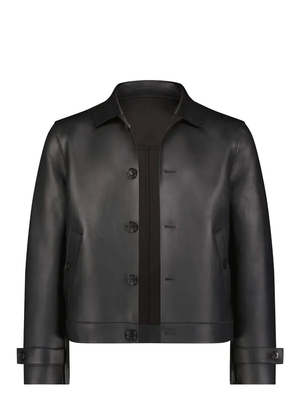 GEORGE PATRICK Bonded Leather Laser Cut Jacket - Black