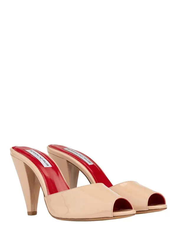 ROSAMUND MUIR LONDON Montavia Patent Leather Mules - Brown