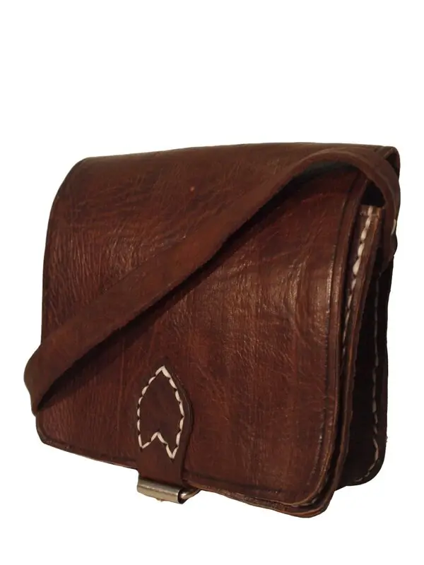 BERBER LEATHER Temara Square Saddle Bag - Brown