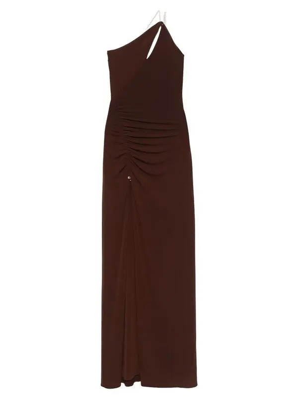 NISSA Open-back Jersey Midi Dress - Brown